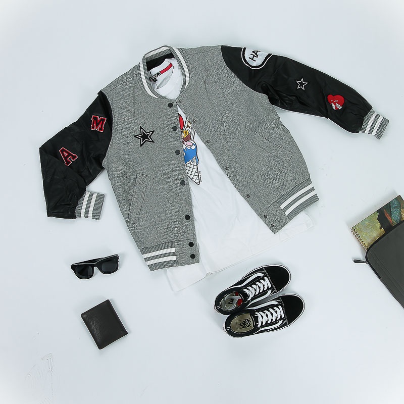 (Korean Goods) Bomber Baseball Jacket For Men And Women - Thick Felt ...