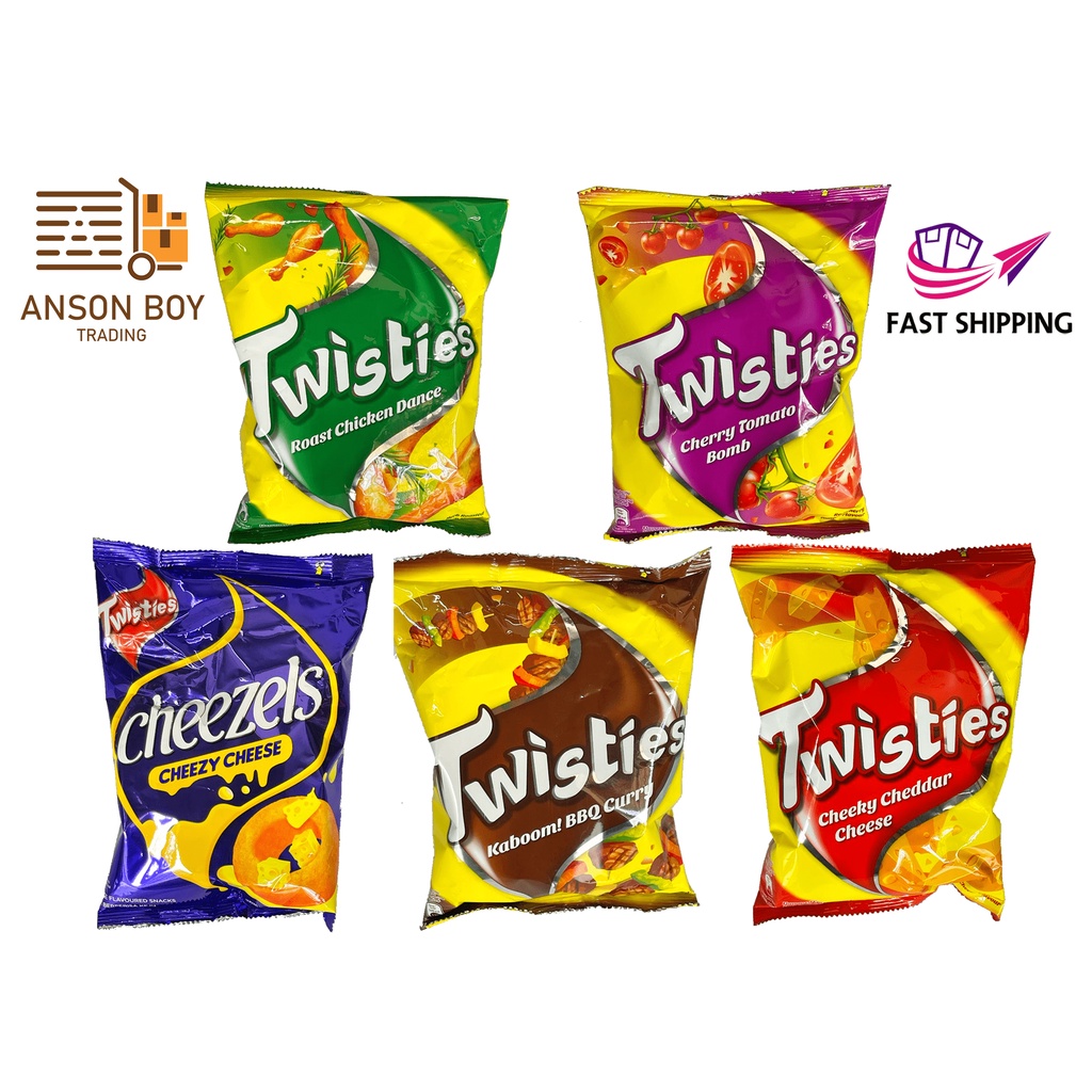[READY STOCK] TWISTIES CHEEZELS CHEEZY CHEESE / BBQ CURRY / CHEDDAR ...