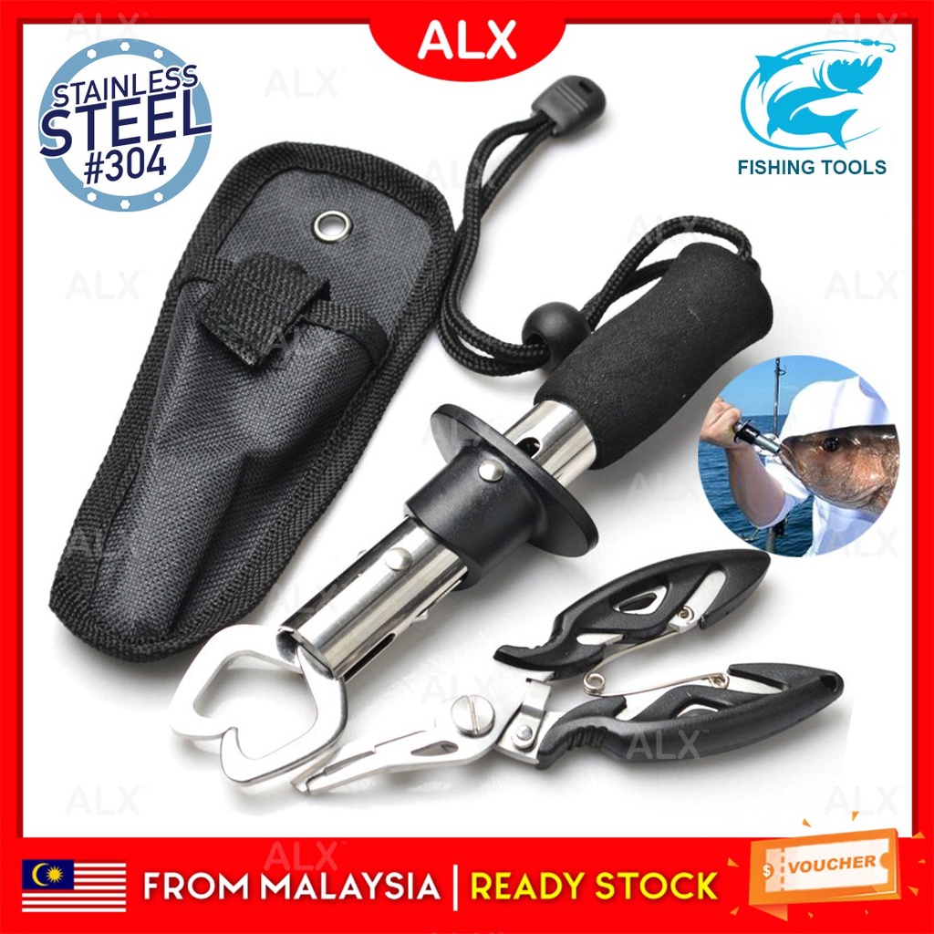 ALX Fishing Tang Pancing Stainless Steel Fish Lip Pemotong Grip Bibir ...