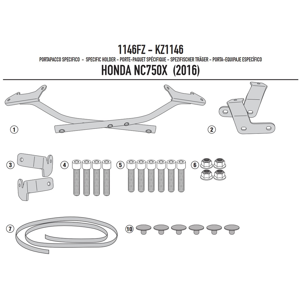 ORIGINAL HONDA NC750X 16' KAPPA TOP BRACKET | Shopee Malaysia