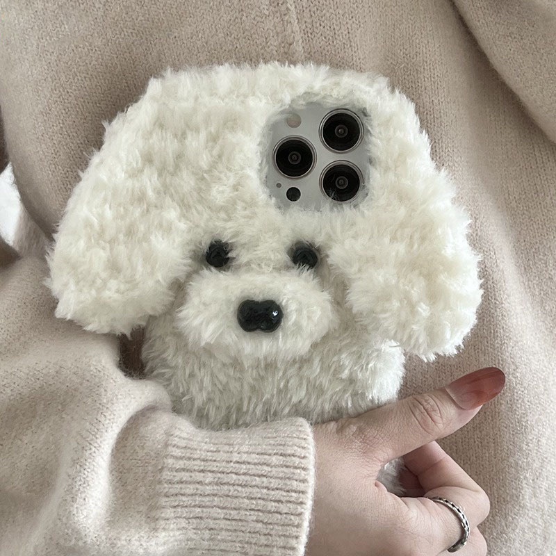 Teddy Fur Plush Phone Case For iPhone 16 15 pro max 14 pro max 13 Pro ...