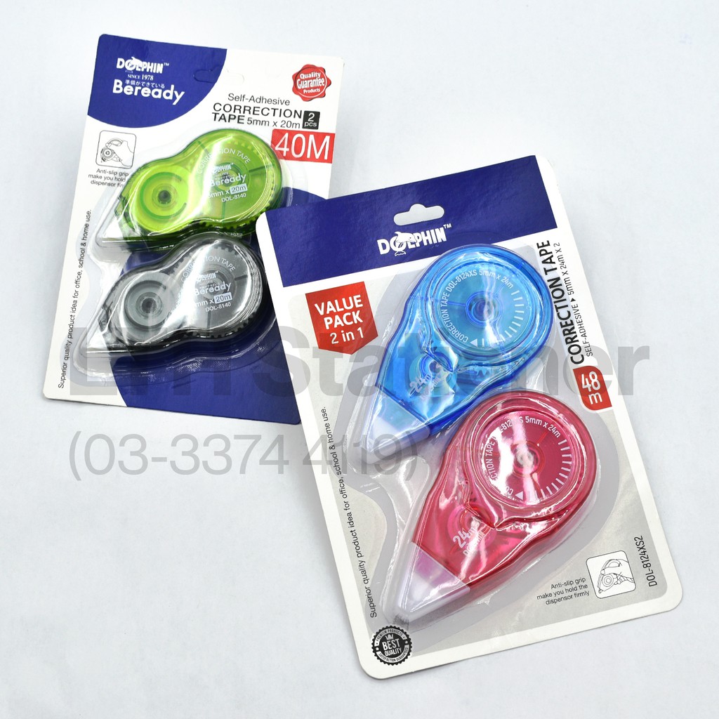Dolphin Correction Tape 2-in-1 Value Pack | Shopee Malaysia