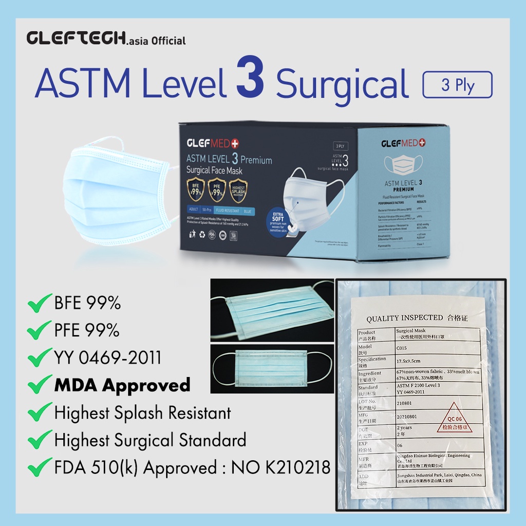 [Wholesale] 40 boxes Clefmed Surgical Mask KN95 | ASTM Level 3 | MDA ...