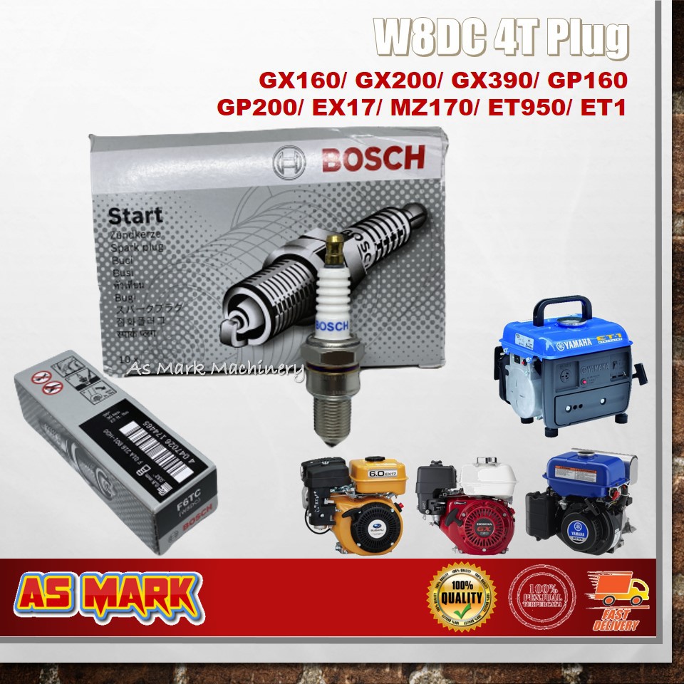 Bosch W5CC Spark Plug 100% Original GX160/GX200/GX270/GX390/GP160/GP200/EX17/MZ170/ET950/ET1 ...