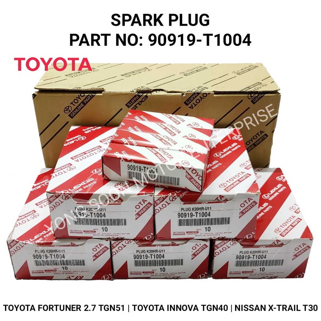 ORIGINAL TOYOTA SPARK PLUG 90919-T1004 TOYOTA INNOVA TGN40 FORTUNER 2.7 ...