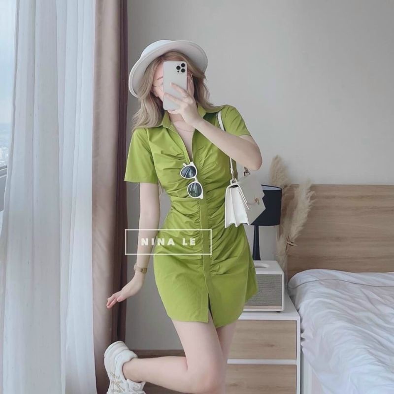 Blue ruffled shirt dress with beautiful fabric and standard shape with ...