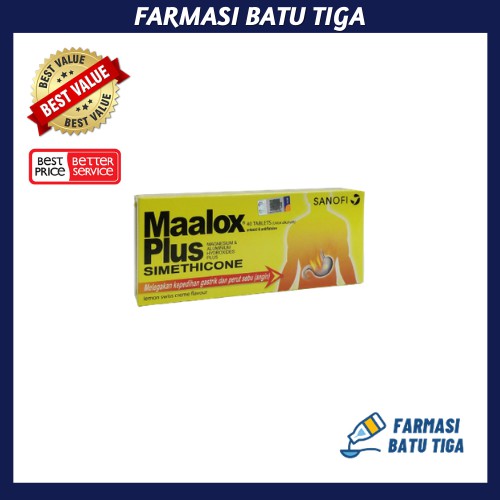 MAALOX PLUS SIMETHICONE (ANGIN/GASTRIK) STRIP 10S/BOX 4X10'S CHEWABLE (EXP DATE: 09/2026 ...