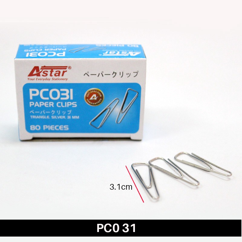 Astar 25mm/31mm/50mm Paper Clip (PC025 / PC030) / Klip Kertas | Shopee ...