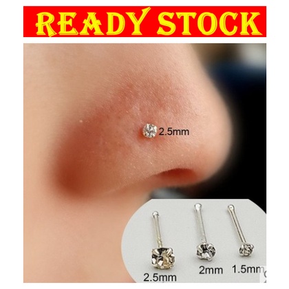 N- 🇲🇾 Nose stud Subang Hidung Celup SilverI Mukuti 镀银鼻环 鼻环 鼻钉 鼻针 钻鼻环 ...
