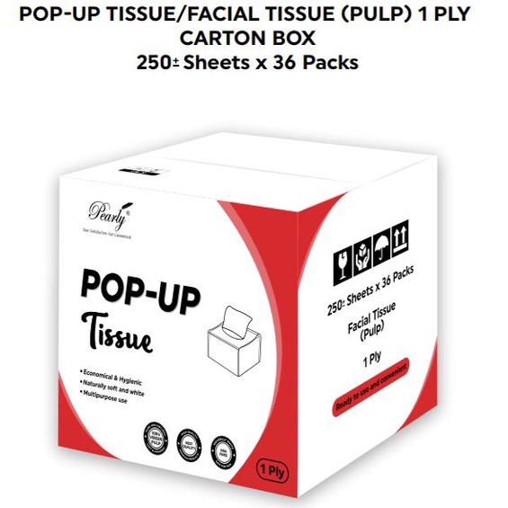 ( Carton ) 1 PLY Pop Up HBT Tissue Single Pull Paper Pulp Hygiene ...