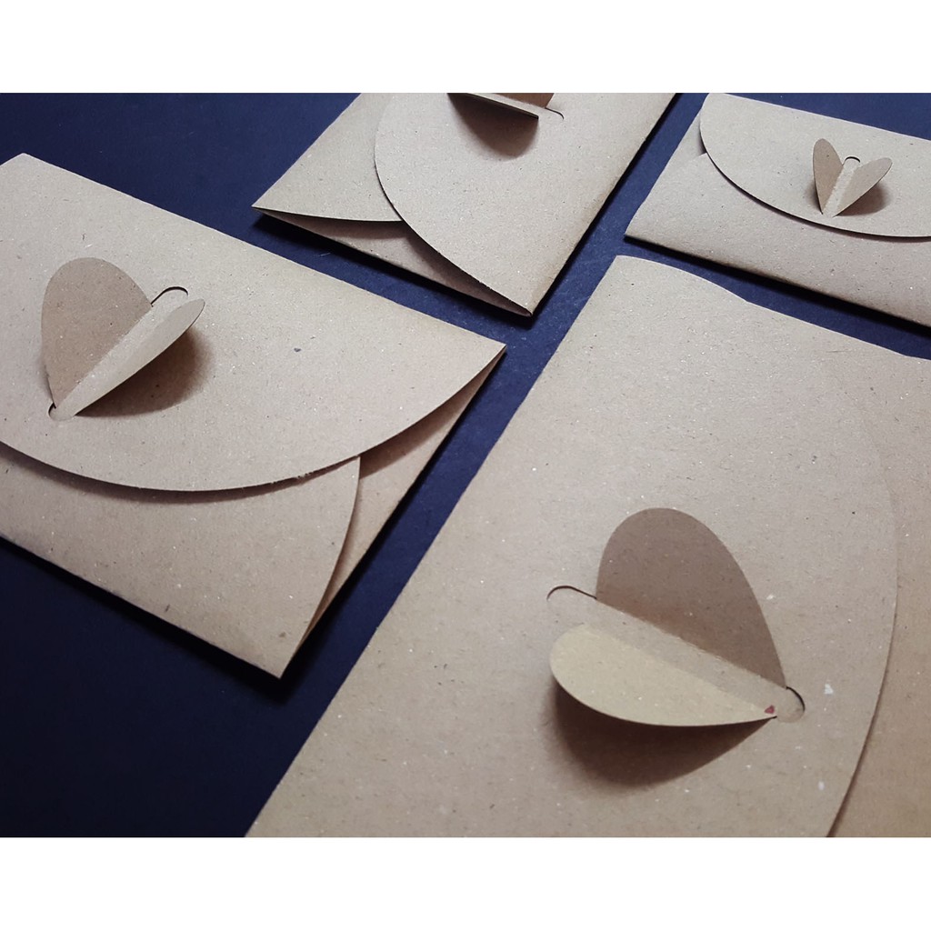 Quality 20PCS Mini Love Shape Kraft Envelopes With Big Love Shape ...