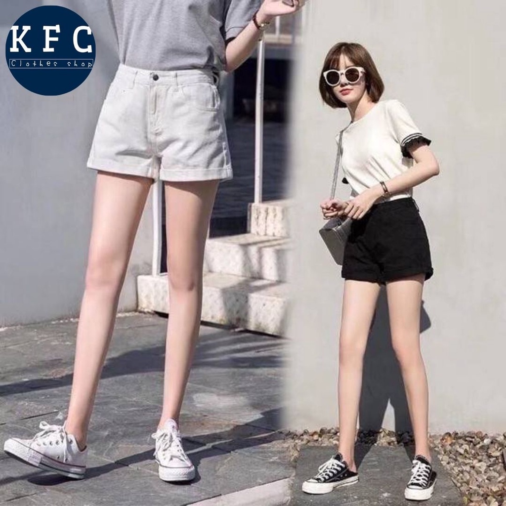 KFC Has 6 Sizes Korean Jeans. Denim Shorts With Folded Legs Suitable ...