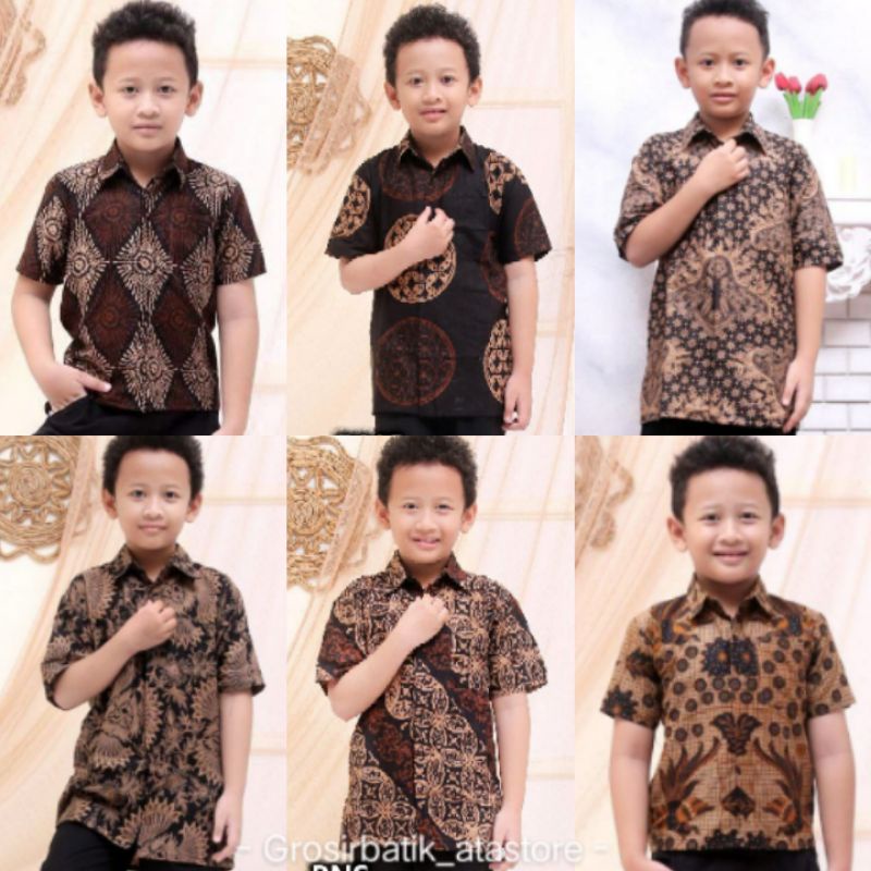Children's BATIK Uniform | The Latest Brown MOTIF Children's BATIK ...