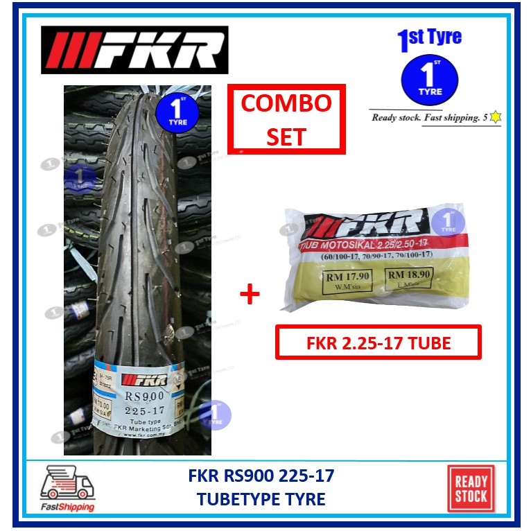 *COMBO SET*FKR MOTORCYCLE TYRE RS900 (BUNGA TAJAM) TUBETYPE TYRE WITH ...