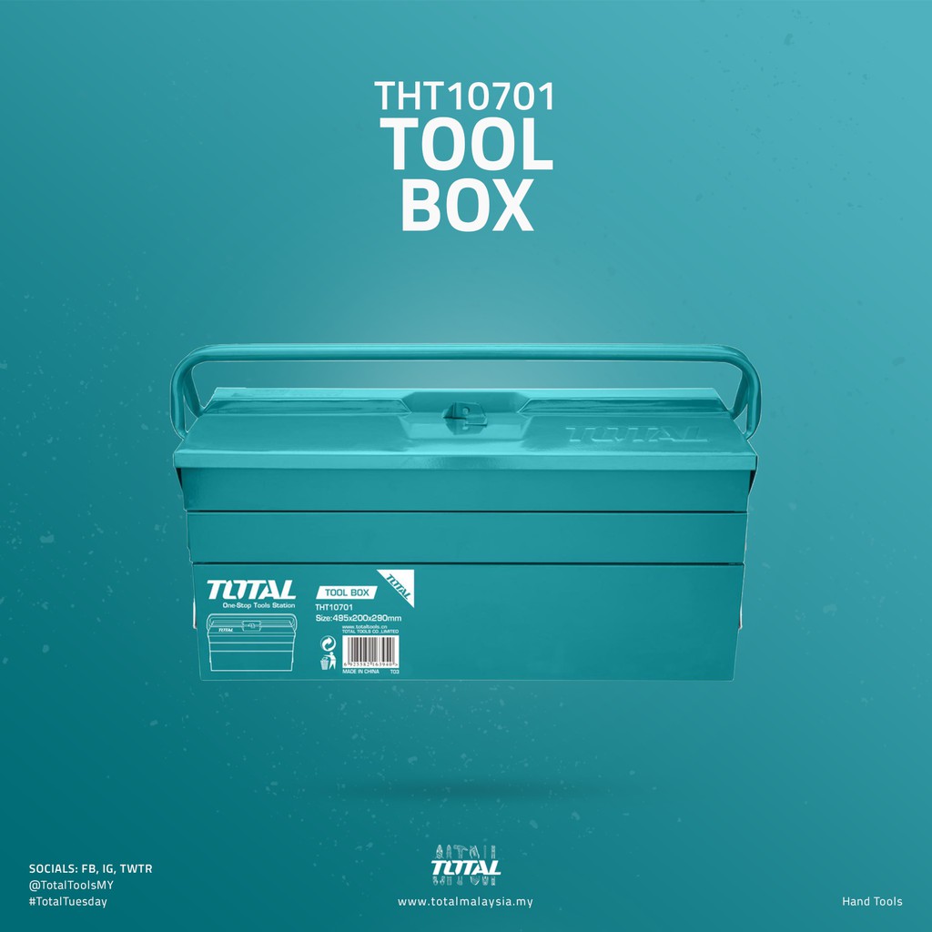 TOTAL Tool Box (495mm x 200mm x 290mm) THT10701 | Shopee Malaysia