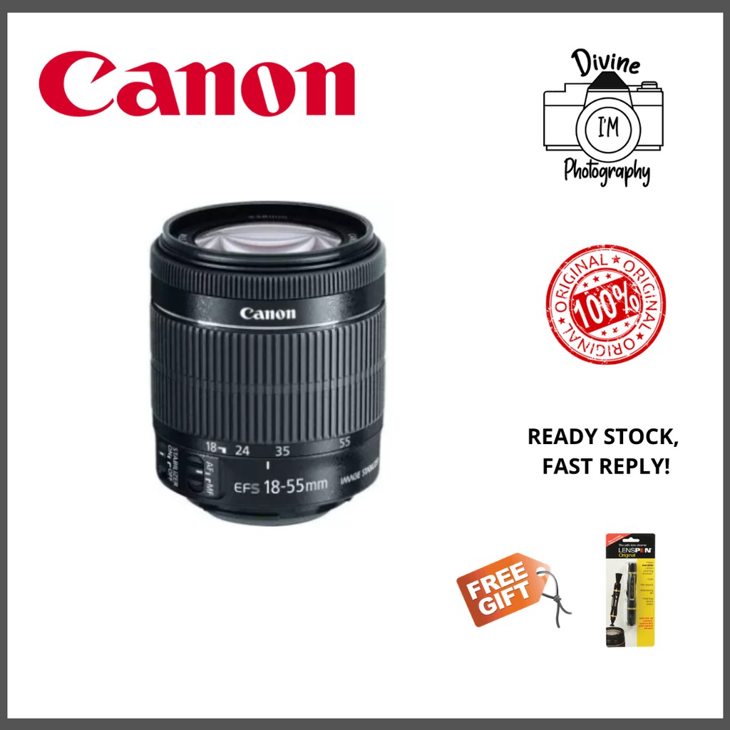 Original Canon EF-S 18-55mm f4-5.6 IS STM lens (Free Lenspen) | Shopee ...