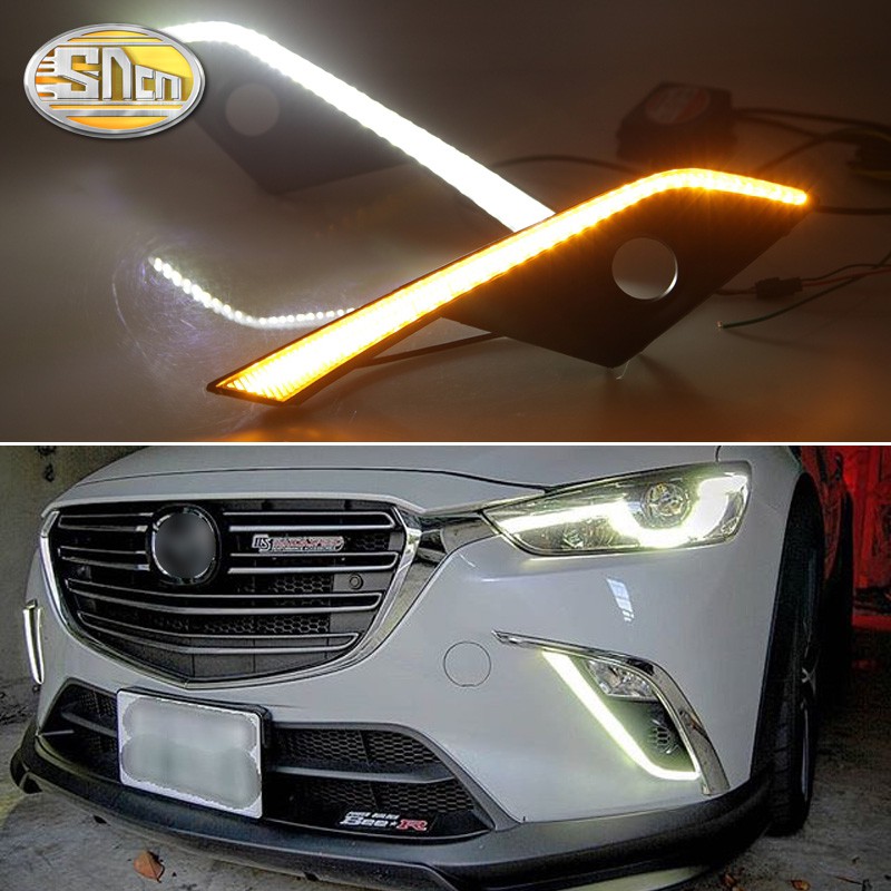 Mazda CX-3 CX3 2016-2024 LED Daytime Running Light Yellow Turn Signal 12V Waterproof LED DRL ...