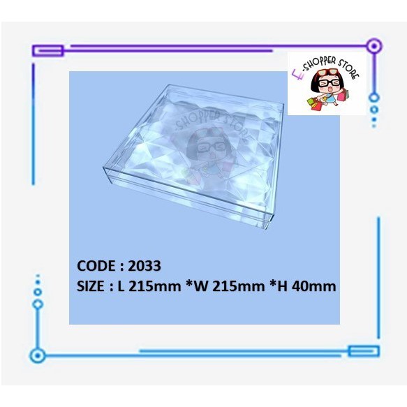 2033 PS #24pcs Plastic Square Transparent Container Cookies Container ...