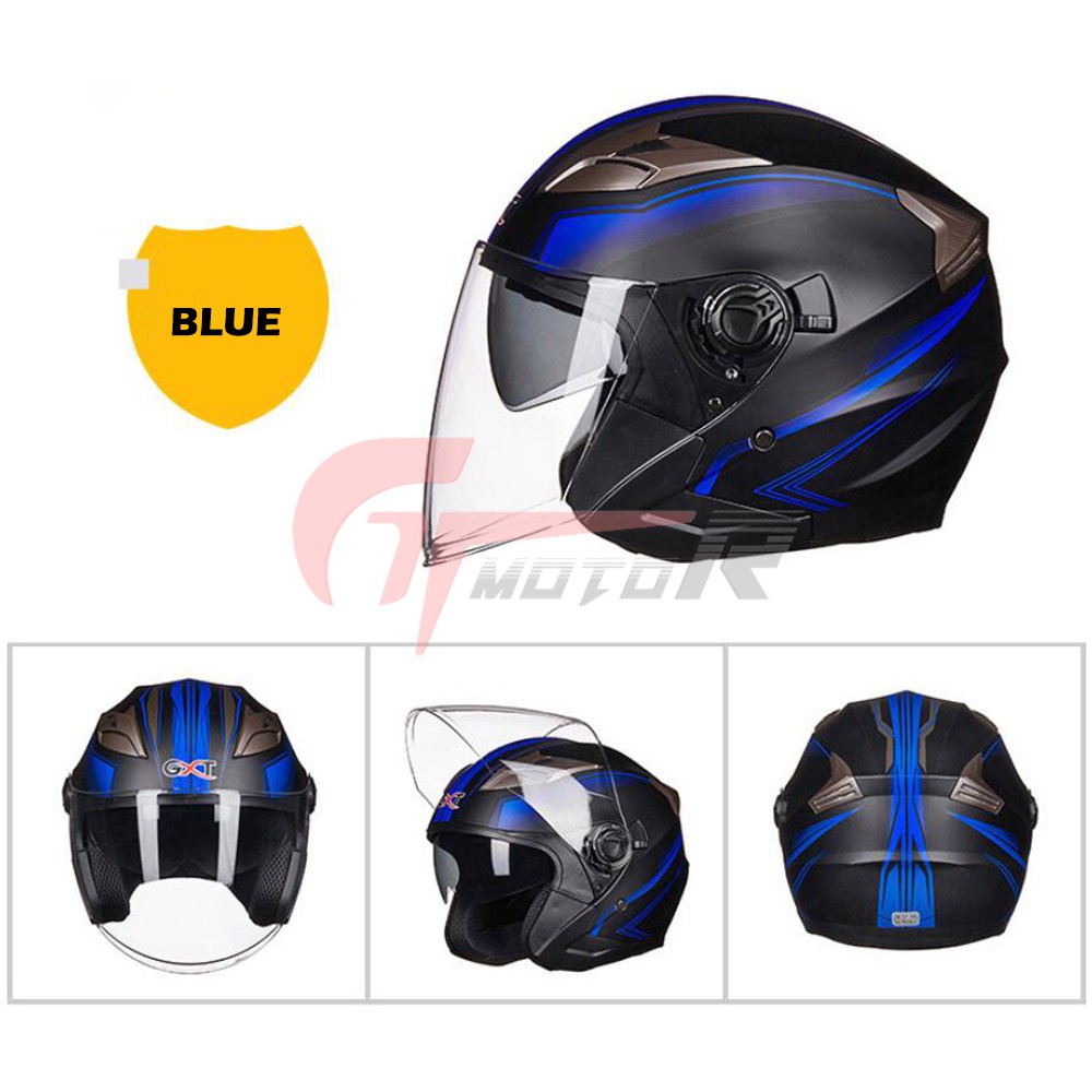 GTmotor GXT708 Double Lens Motorcycle Helmet Half Helmet Topi Keledar ...