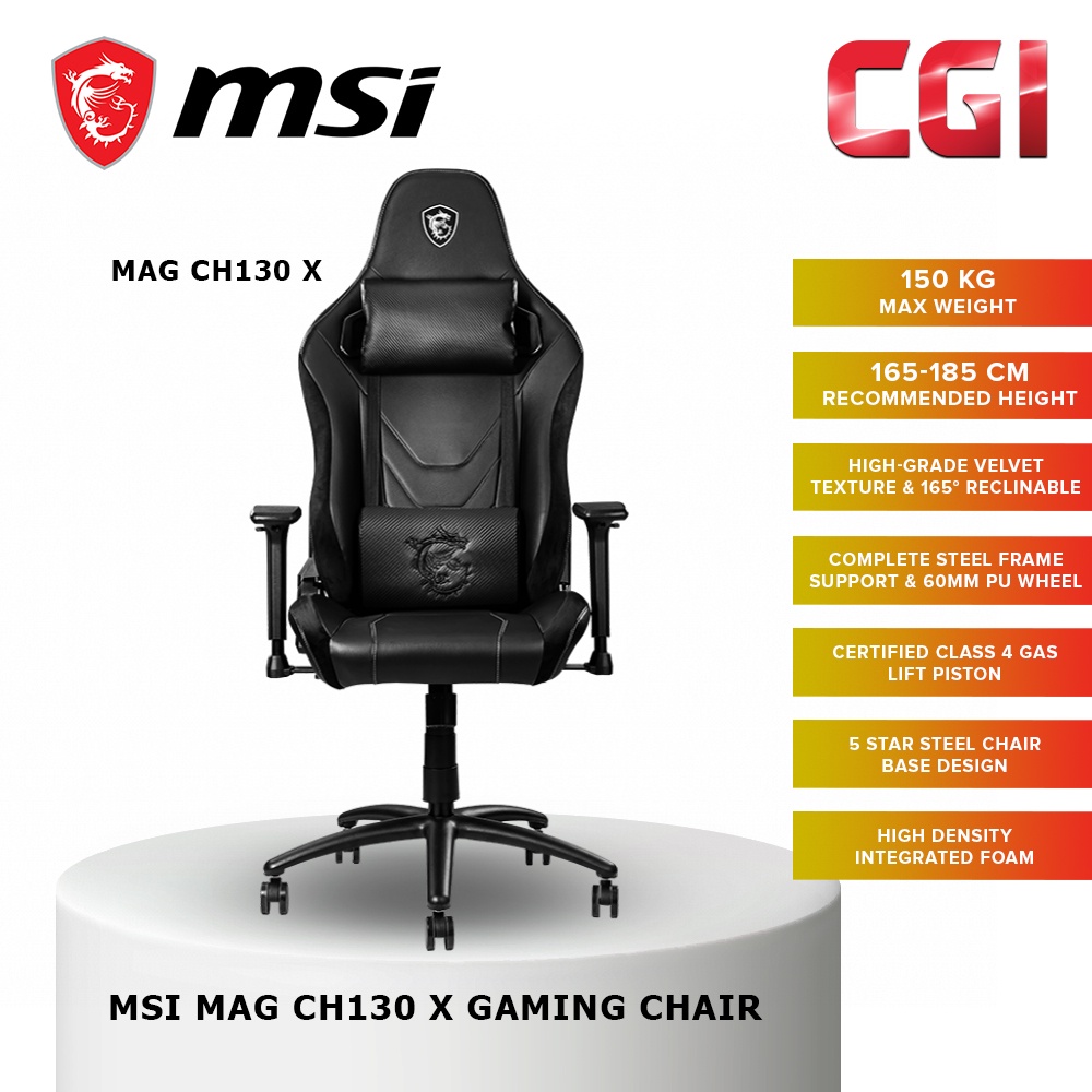 MSI MAG CH130 X Ergonomic Gaming Chair (MAG-CH130-X) | Shopee Malaysia