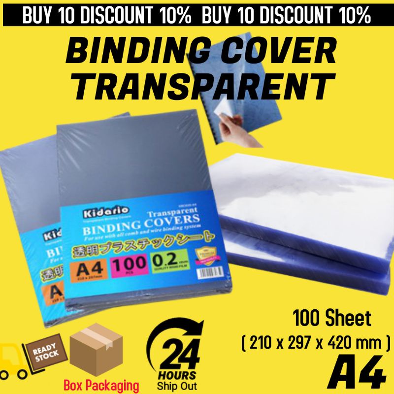A4 PVC COVER RIGID SHEET BINDING COVER PLASTIC KULIT BUKU FACE SHIELD ...
