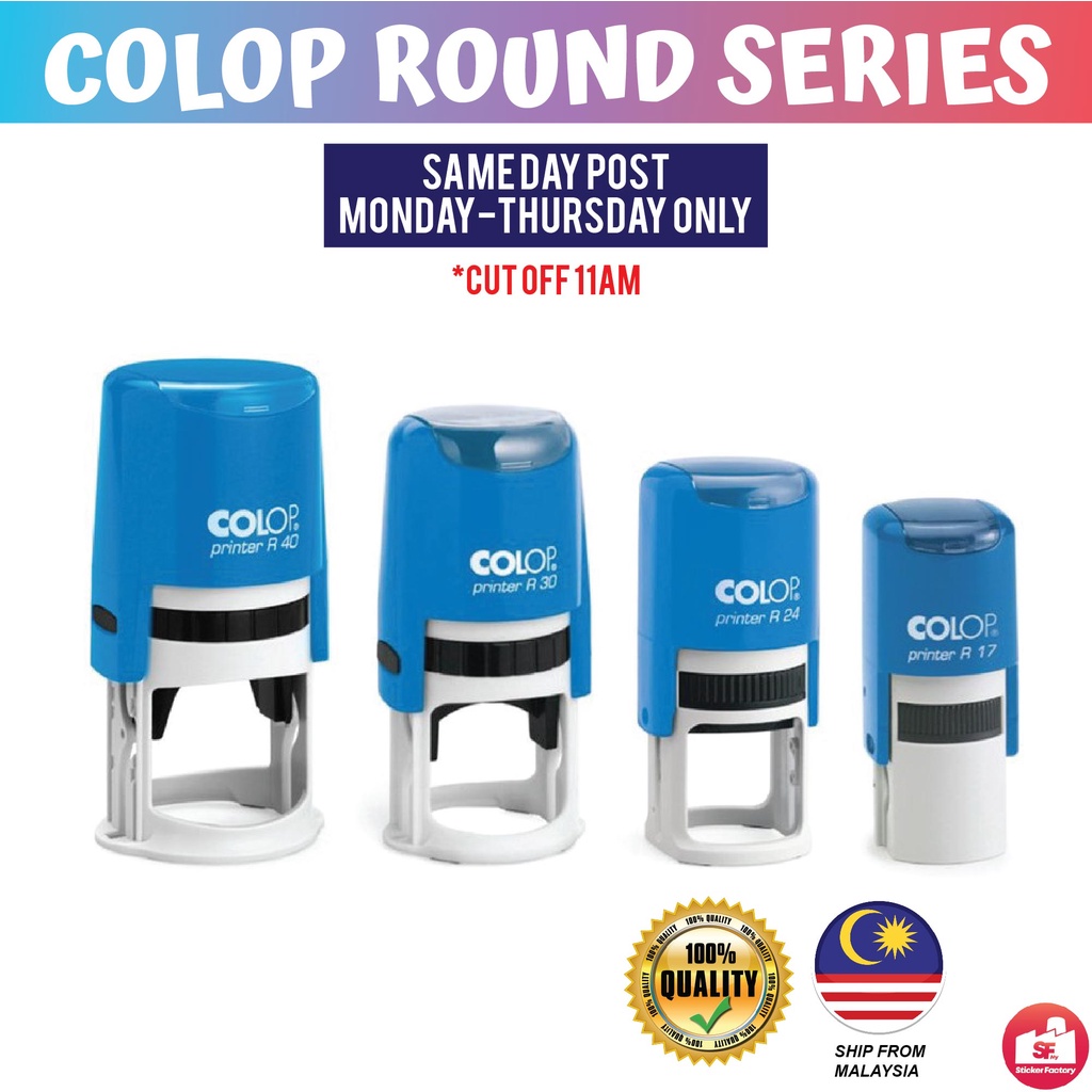 Rubber Stamp Colop Round Company Round Self Ink Rubber Stamp | Shopee Malaysia