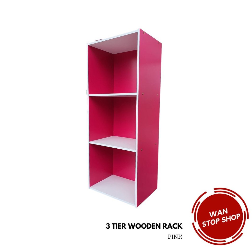 3 Tier Wooden Book Rack Wooden Rack Household Office Kitchen Bedroom ...