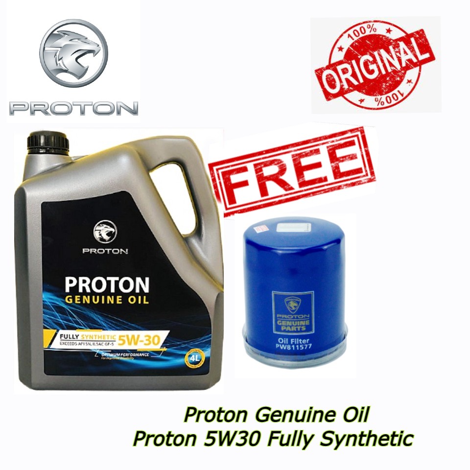 B165C192 Genuine Proton Engine Oils SAE 5W30 Fully Synthetic 4L (FREE ...