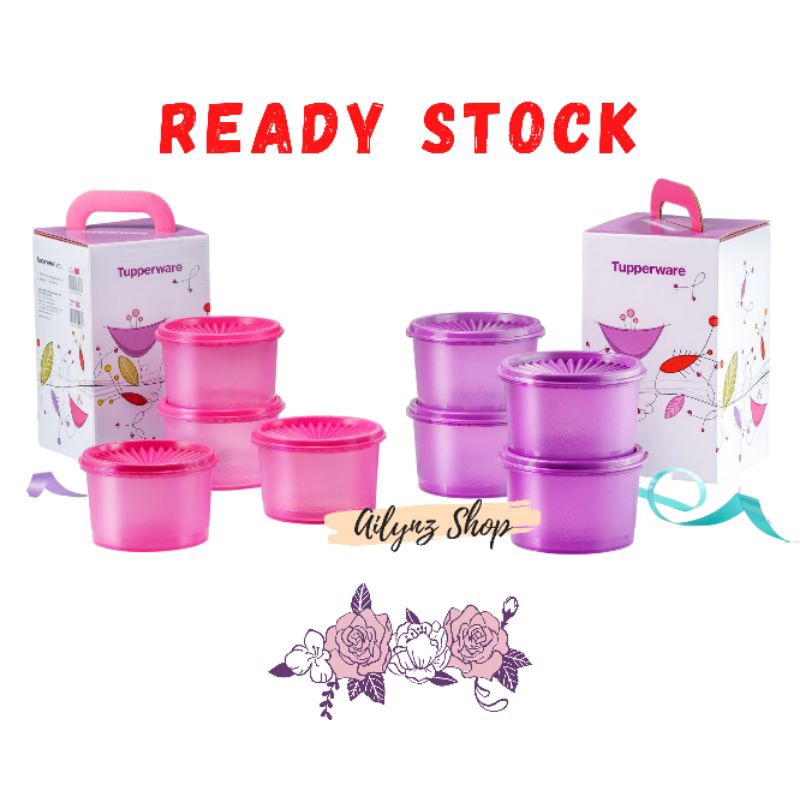 💯 ORIGINAL TUPPERWARE MINI DECO CANISTER GIFT SET FOOD STORAGE FOOD ...
