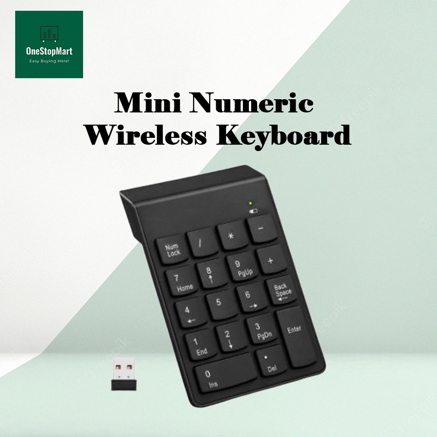 Wireless 2 4g Mini Usb 18 Keys Number Pad Numeric Keypad Keyboard For Pc Laptop Shopee Malaysia