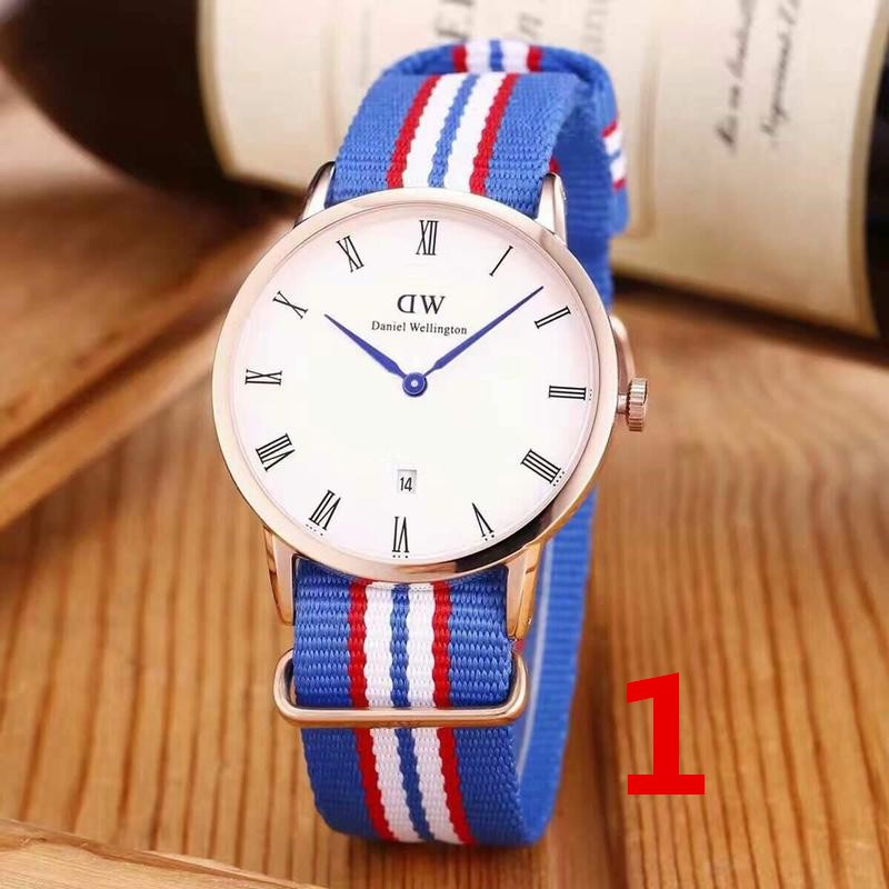 DW men and women models sleek minimalist classic nylon strap waterproof ...