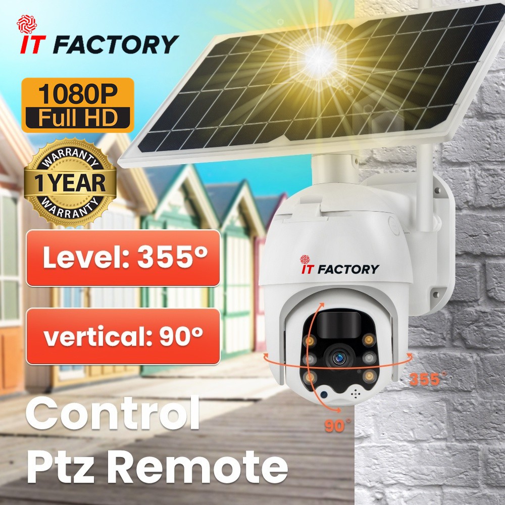 IT FACTORY 1080P 2MP 8W Solar PTZ Camera FHD IP Camera WIFI Security ...