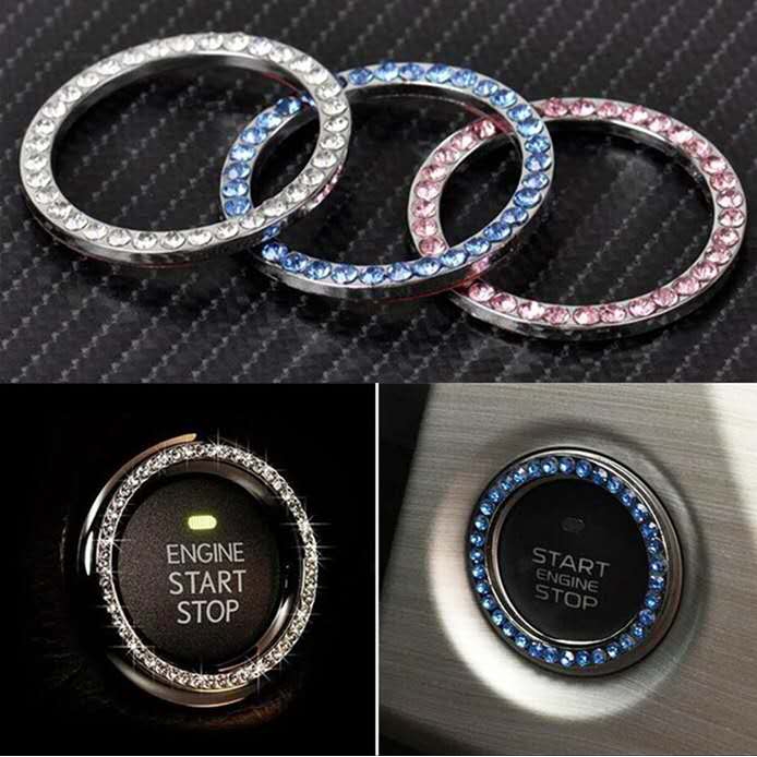Aluminum Alloy Car Push Start Stop Button Ignition Key Sticker ...