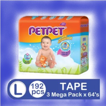 Petpet Tape Mega Diapers Pack Pampers L 64 (3 Packs) | Shopee Malaysia