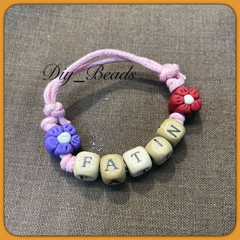 Custom Made Gelang Nama DIY Huruf Kayu ( 5pcs + 2pcs Corak ) | Shopee ...
