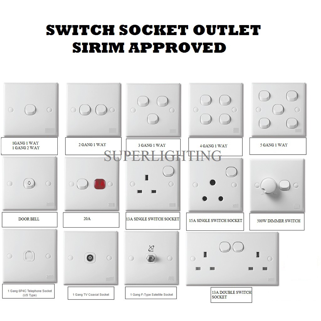 Switch Socket Outlet & Switches / Soket (SIRIM) | Shopee Malaysia