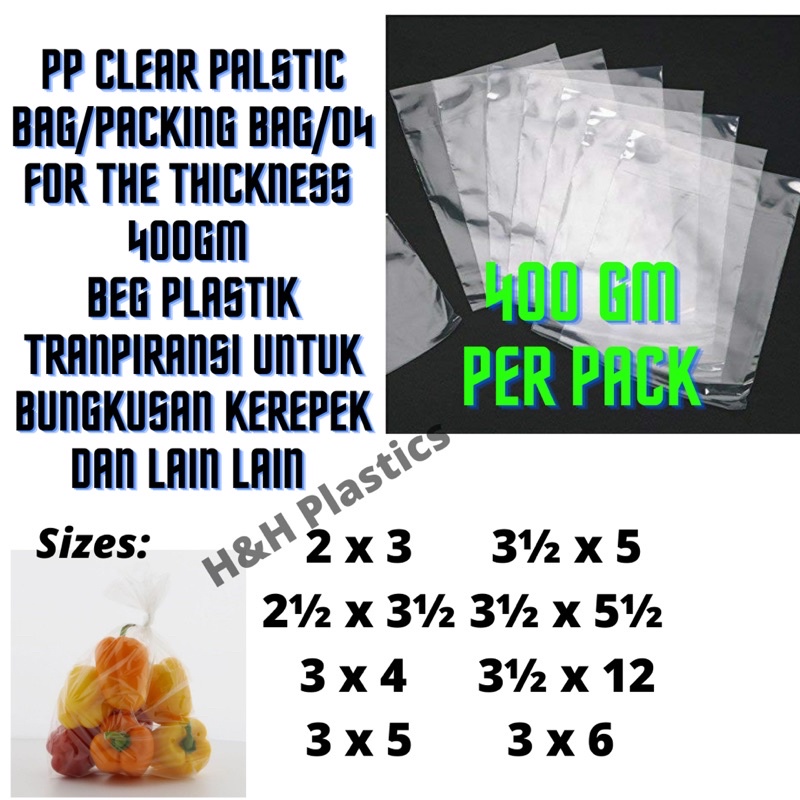 PP 04 Clear Plastic Bag/Plastik Beg Tranpiransi/Plastik Jernih (400GM ...