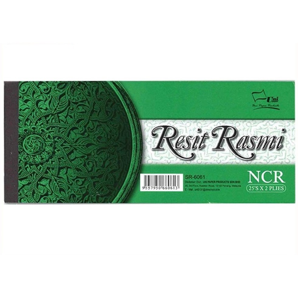 UNI Carbonless Official Receipt Book / Resit Rasmi 2ply (25sets) NCR S ...