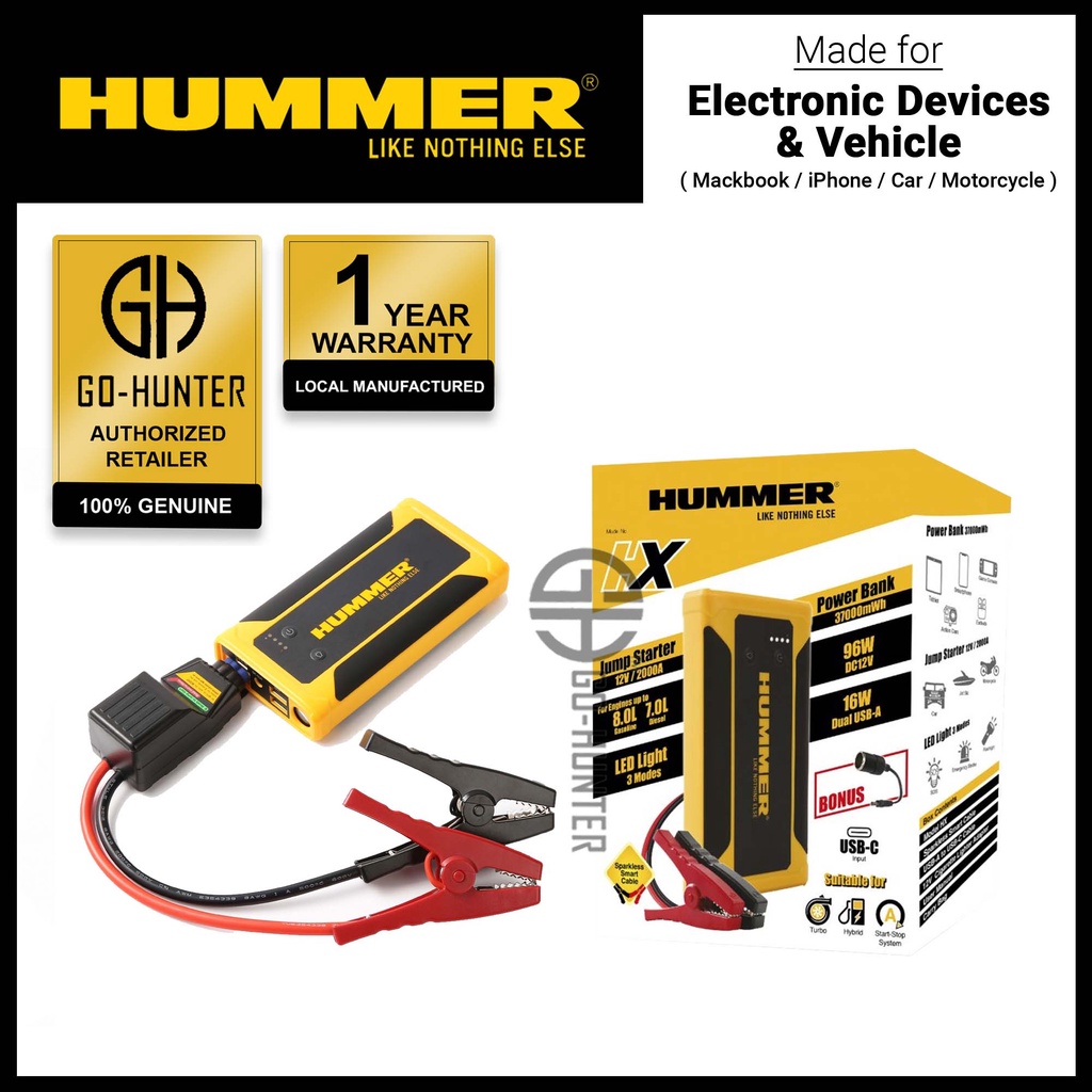 Hummer HX Multifunctional Powerbank Jump Starter USB-A to USB-C ...