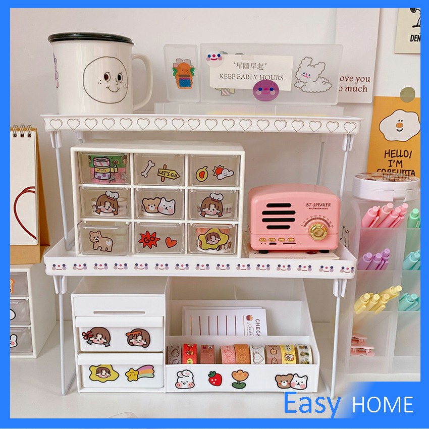 Korean Style storage rack Foldable Desktop INS Folding | Shopee Malaysia