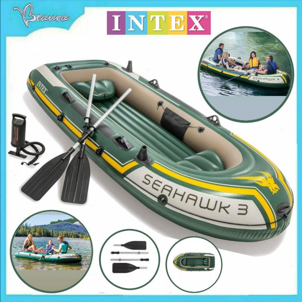 🔥Intex Seahawk Inflatable Boat for 3 and 4 person Bot memancing besar ...