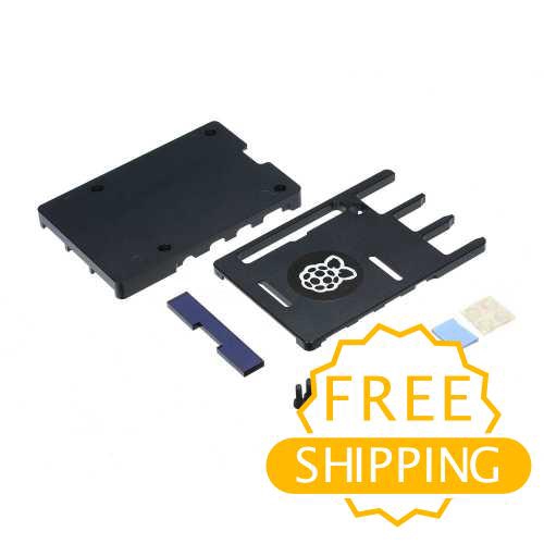 Raspberry Pi 4 Model Raspberry Pi CNC Aluminum Case Silver/Black Metal ...