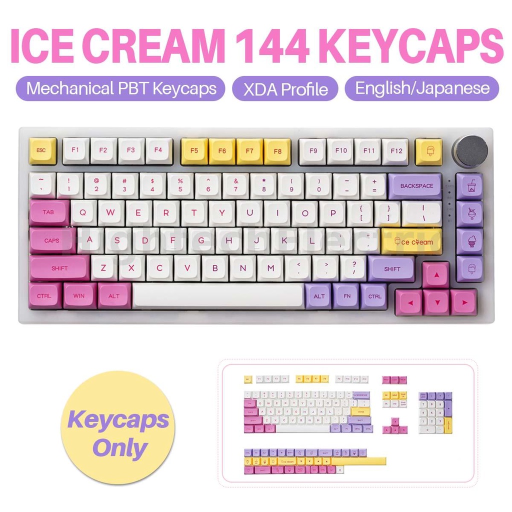 127Pcs Ice Cream Theme Keycaps XDA Profile Japanese PBT Sublimation For ...