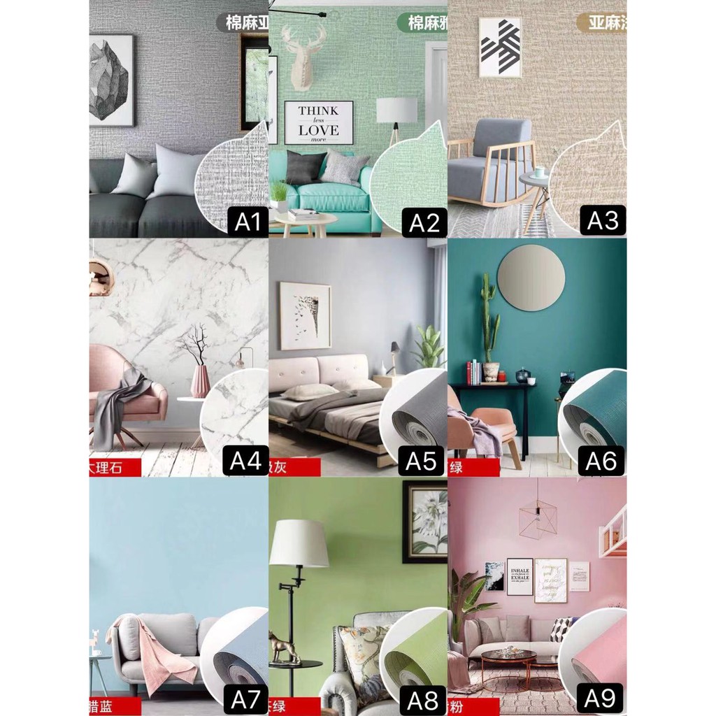 45CM x 10M Corak Kosong 2D WALLPAPER Self Adhesive PVC Sticker WATER ...