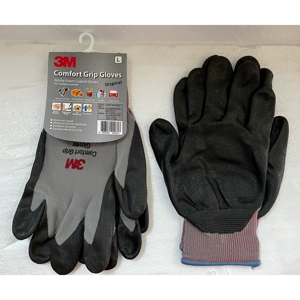 3M Comfort Grip Gloves [Nitrile Foam Coated Gloves] (1 Pair) | Shopee ...