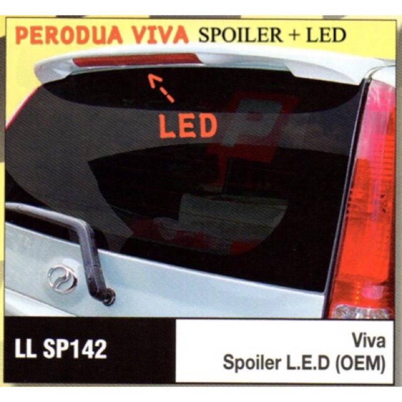 VIVA ELITE OEM LOOK SPOILER + BRAKE LAMP L.E.D FIBER LLSP-142 BLACK ...