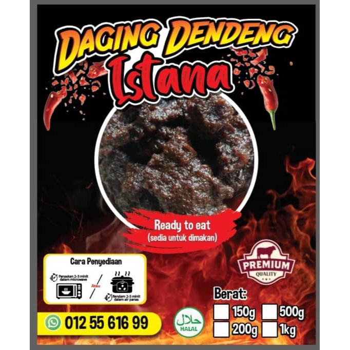 😋PREMIUM Daging Dendeng Istana Travel Pack READY TO EAT FOOD Terus ...