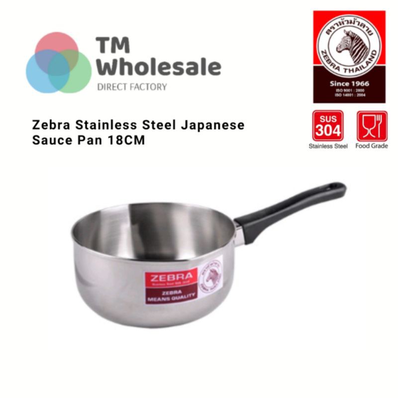 100% Original Thailand Zebra Stainless Steel Japanese Sauce Pan 18cm ...