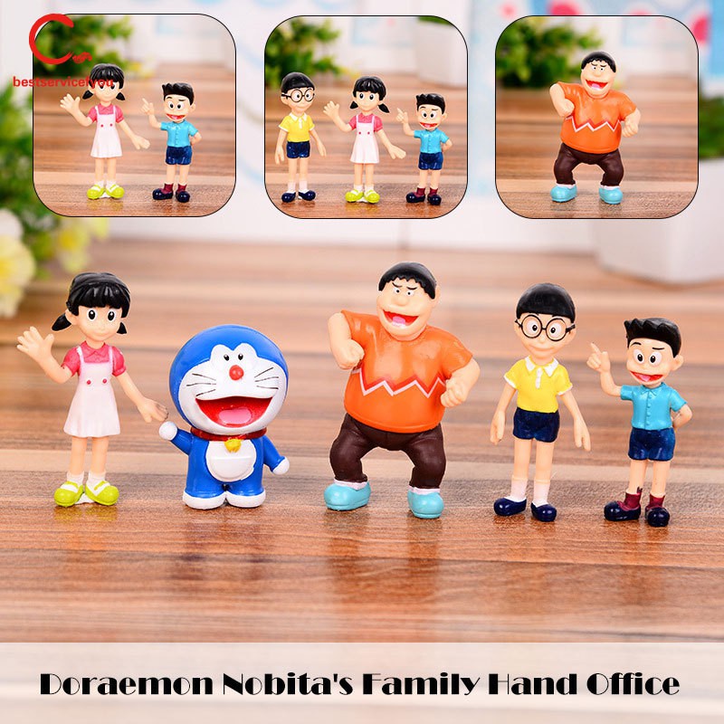 5pcs/set Doraemon Action Figure Nobita Nobi Statue Model Toy Collection ...