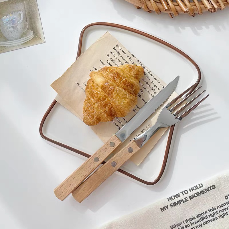 Toast Plate BTS Meal Toast Bread Shaped Plate Dining Table Kitchenware ...